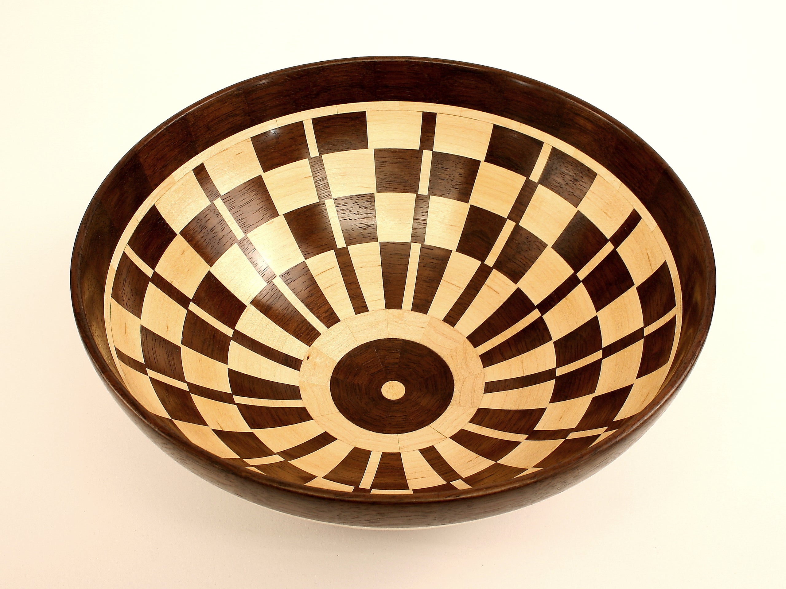 Maple and Walnut Checkerboard Bowl | Royal Woodturning LLC